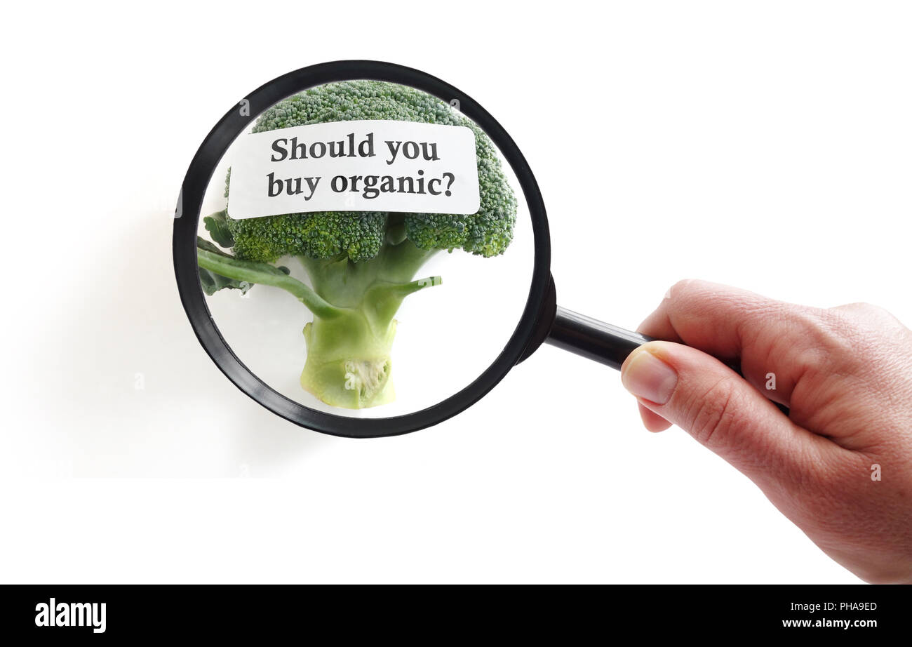 Choosing organic food Stock Photo - Alamy