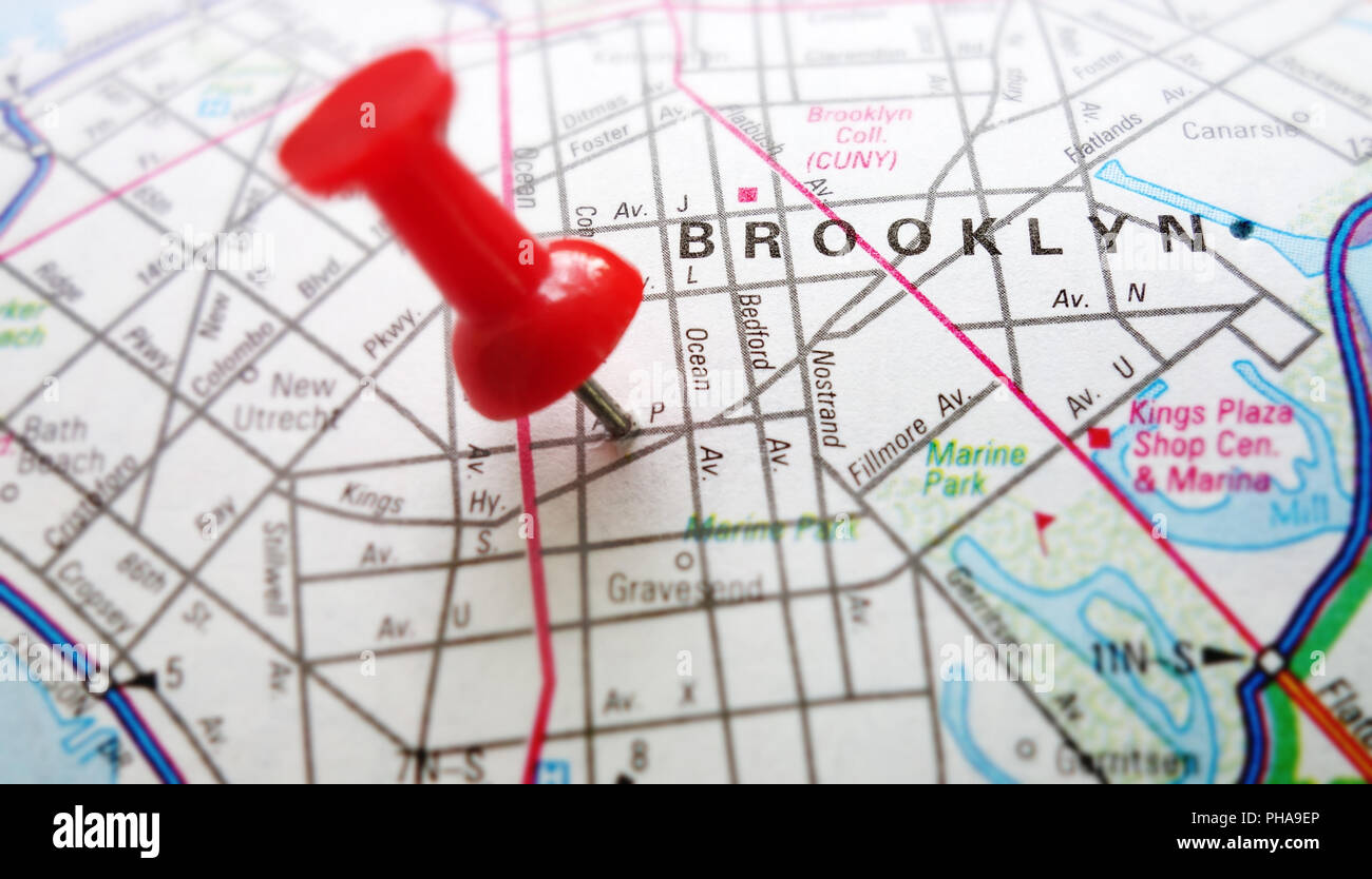 Brooklyn new york map hi-res stock photography and images - Alamy