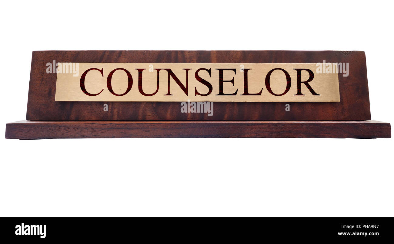 Counselor name plate Stock Photo - Alamy
