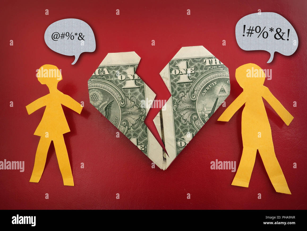 fighting paper couple heart Stock Photo - Alamy