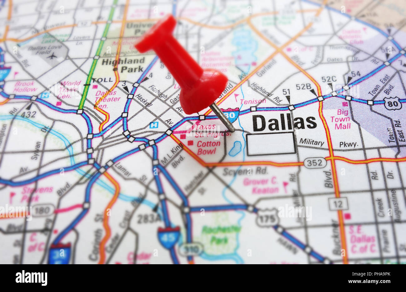 Dallas texas map hi-res stock photography and images - Alamy
