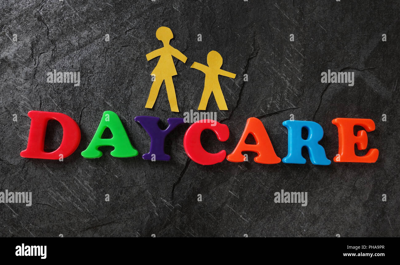 Daycare letters family Stock Photo - Alamy