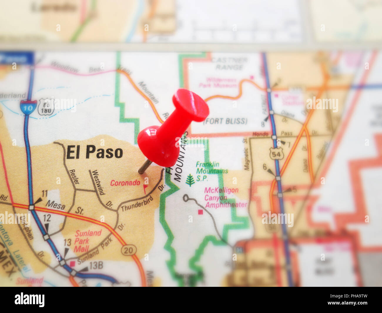 Map of el paso hi-res stock photography and images - Alamy