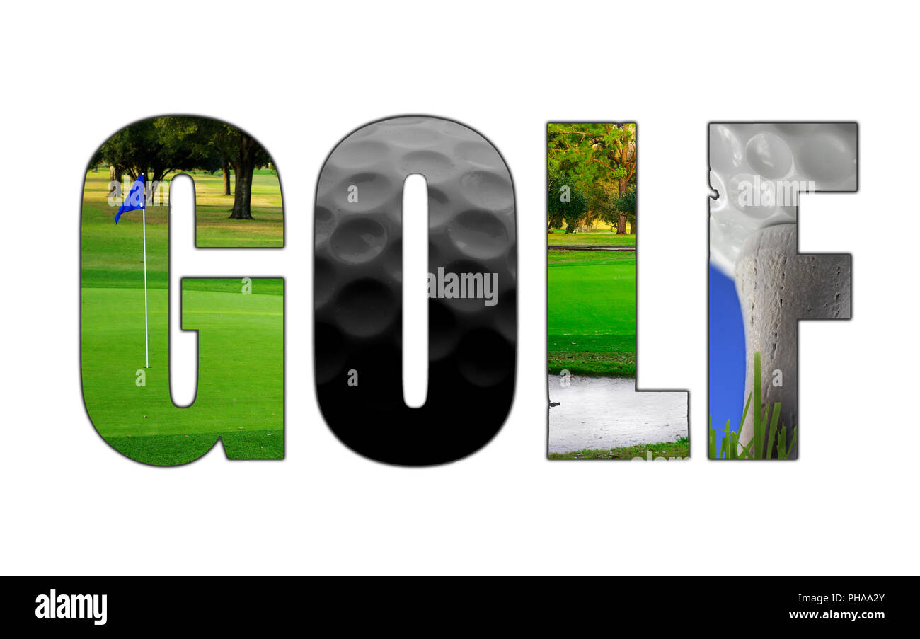 Golf collage concept Stock Photo - Alamy
