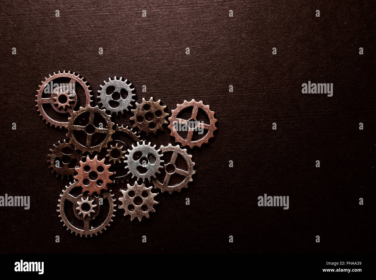 Assorted metal grunge gears Stock Photo - Alamy