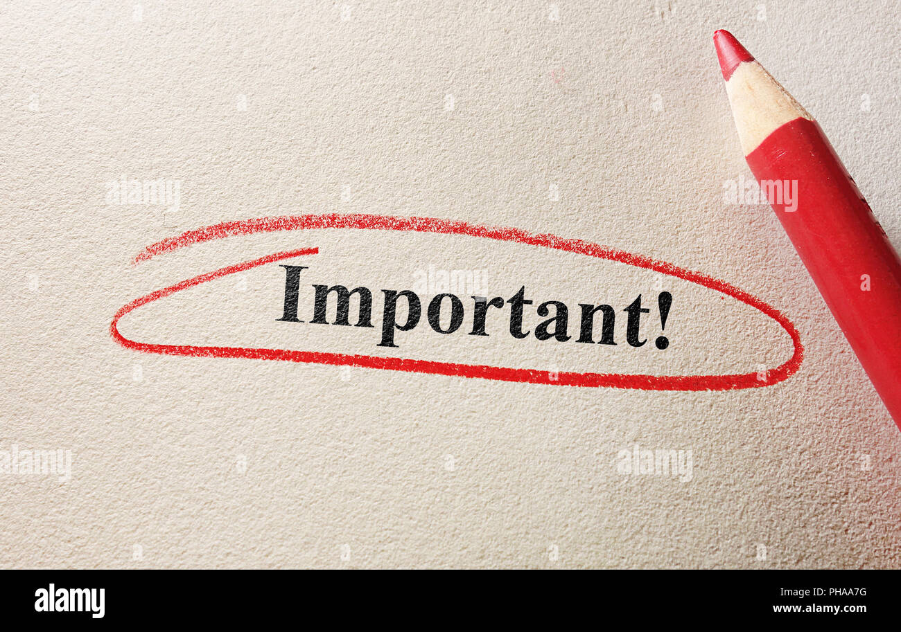 Important red circle Stock Photo - Alamy
