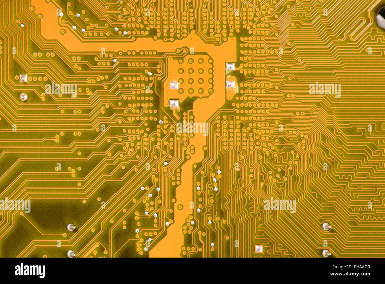 computer motherboard with chips and connecting strips in detail Stock ...