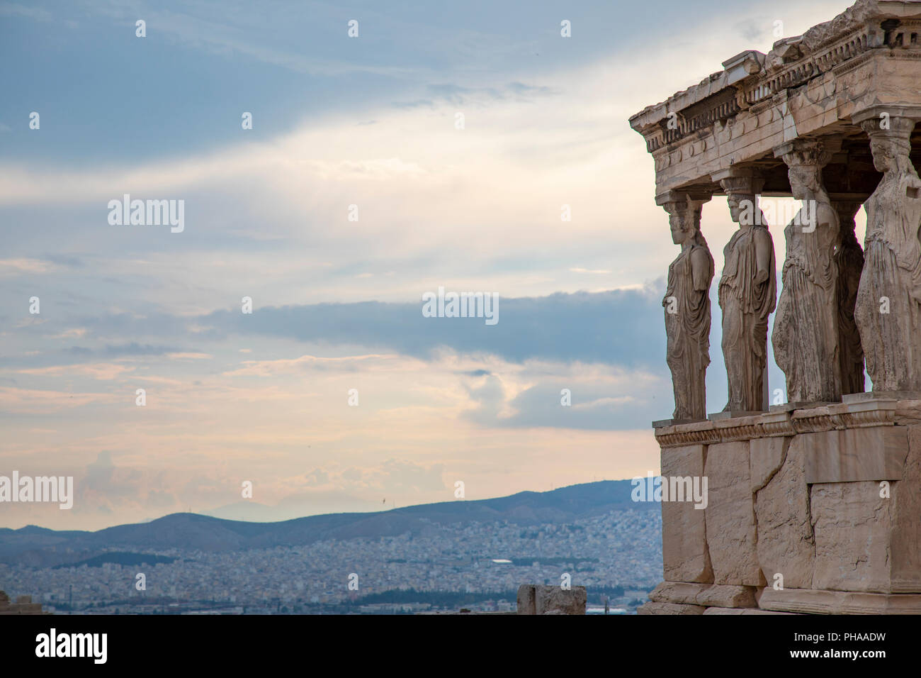 Caryatids Erechtheion on Parthenon Athens Greece Stock Photo - Alamy