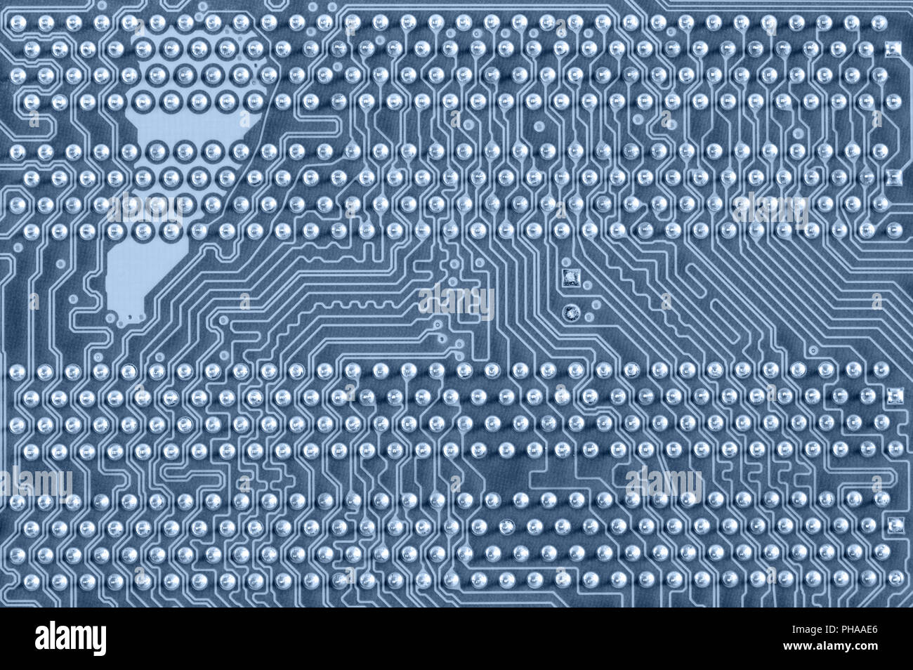 computer motherboard with chips and connecting strips in detail Stock ...