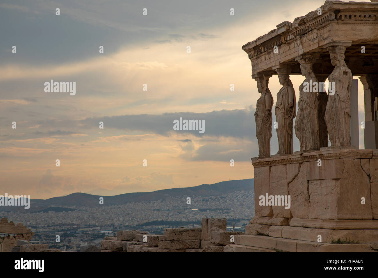 Caryatids Erechtheion on Parthenon Athens Greece Stock Photo - Alamy