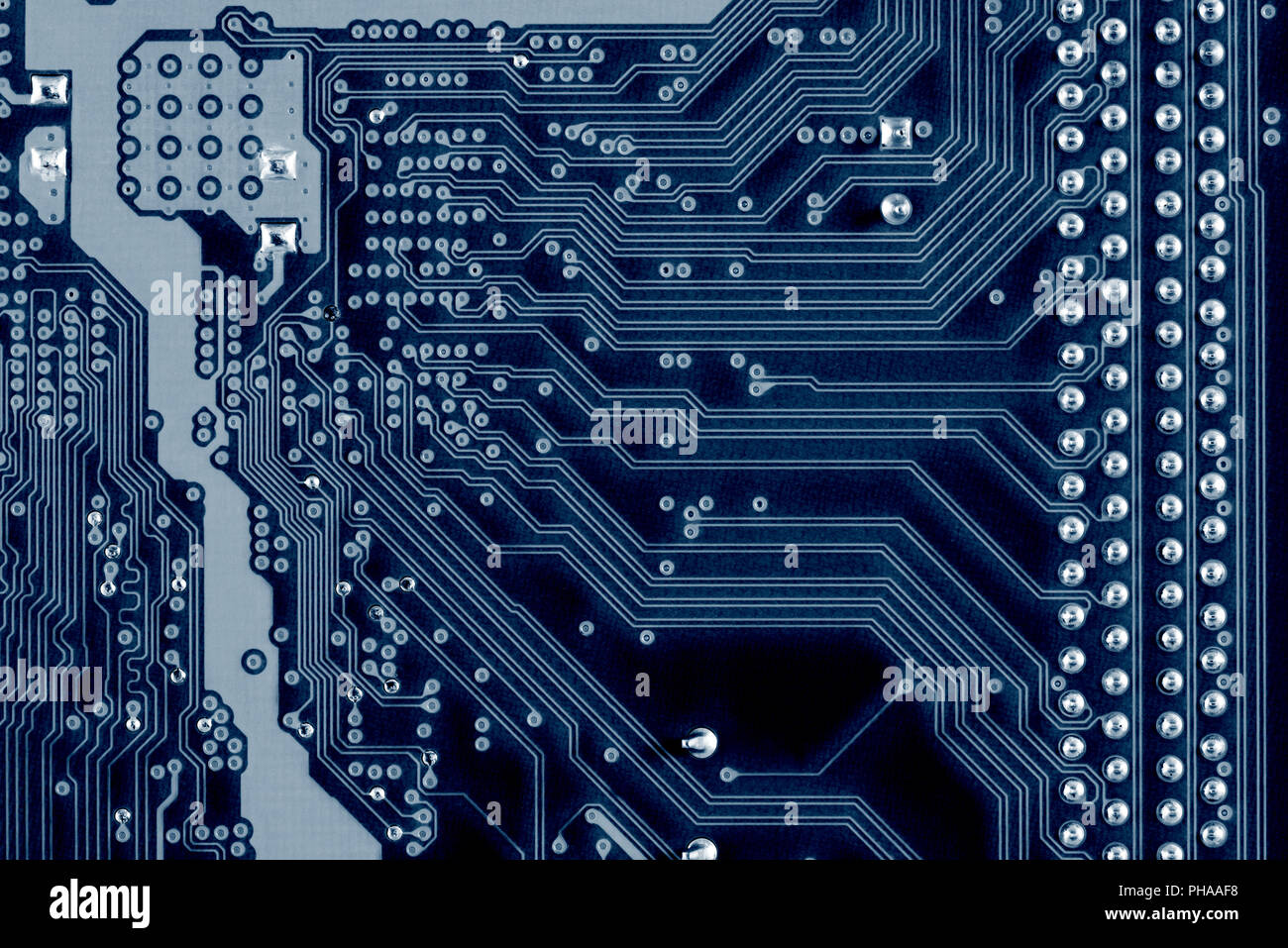computer motherboard with chips and connecting strips in detail Stock ...