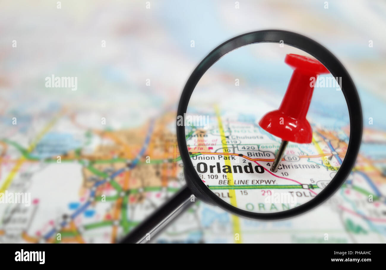 Usa magnified map hi-res stock photography and images - Alamy