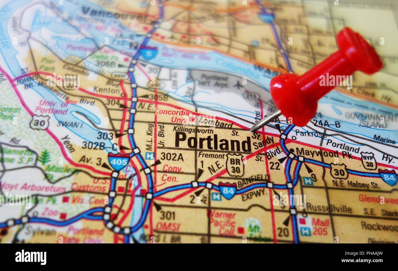 Portland oregon usa map hi-res stock photography and images - Alamy