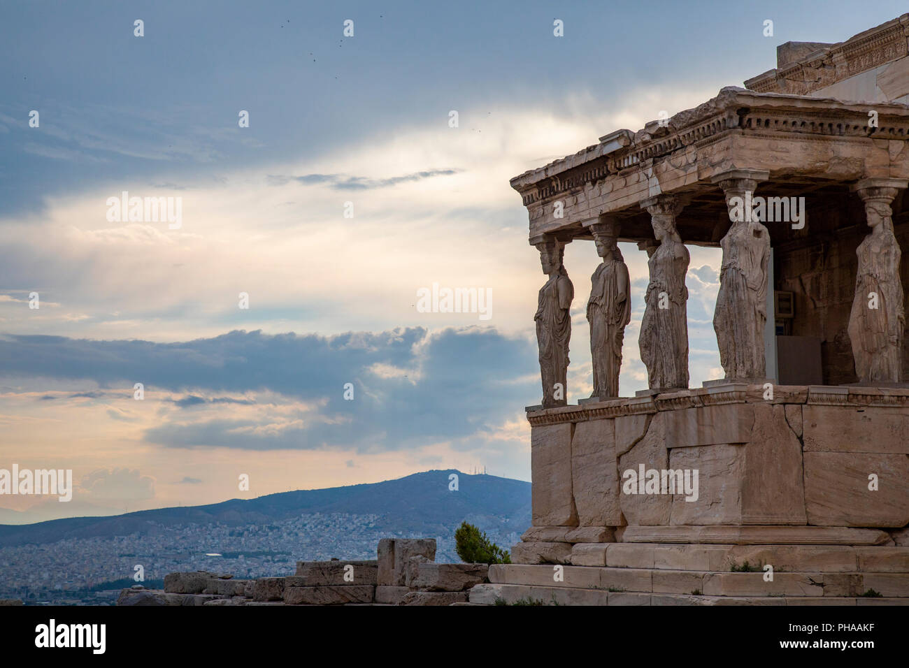 Caryatids Erechtheion on Parthenon Athens Greece Stock Photo - Alamy