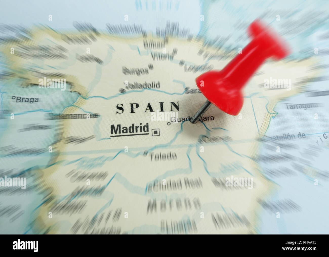 Spain map red hi-res stock photography and images - Alamy