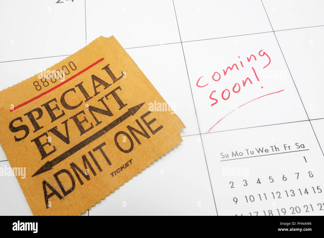 coming soon ticket Stock Photo - Alamy