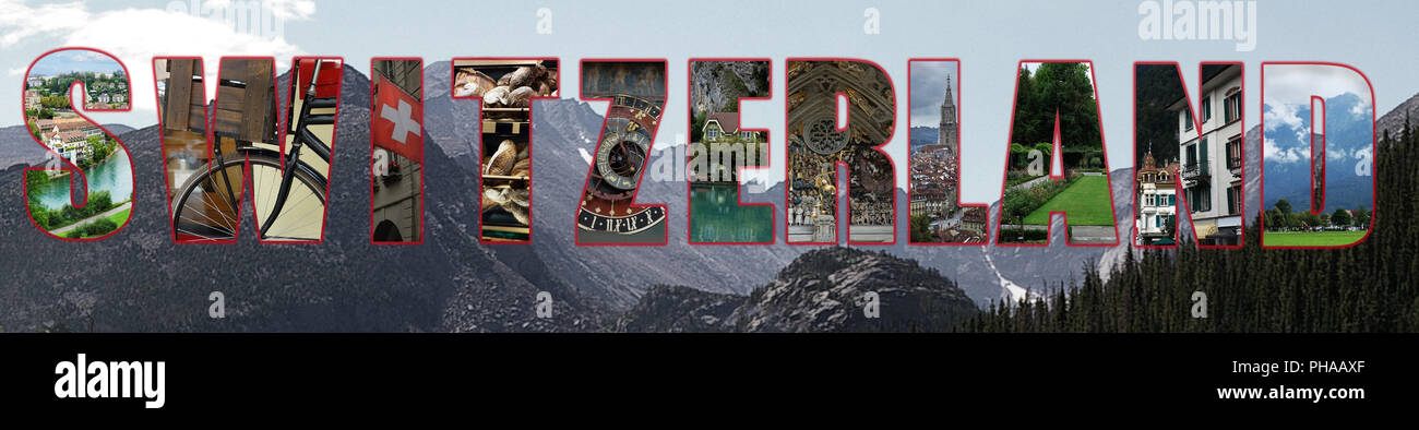 Switzerland collage concept Stock Photo - Alamy