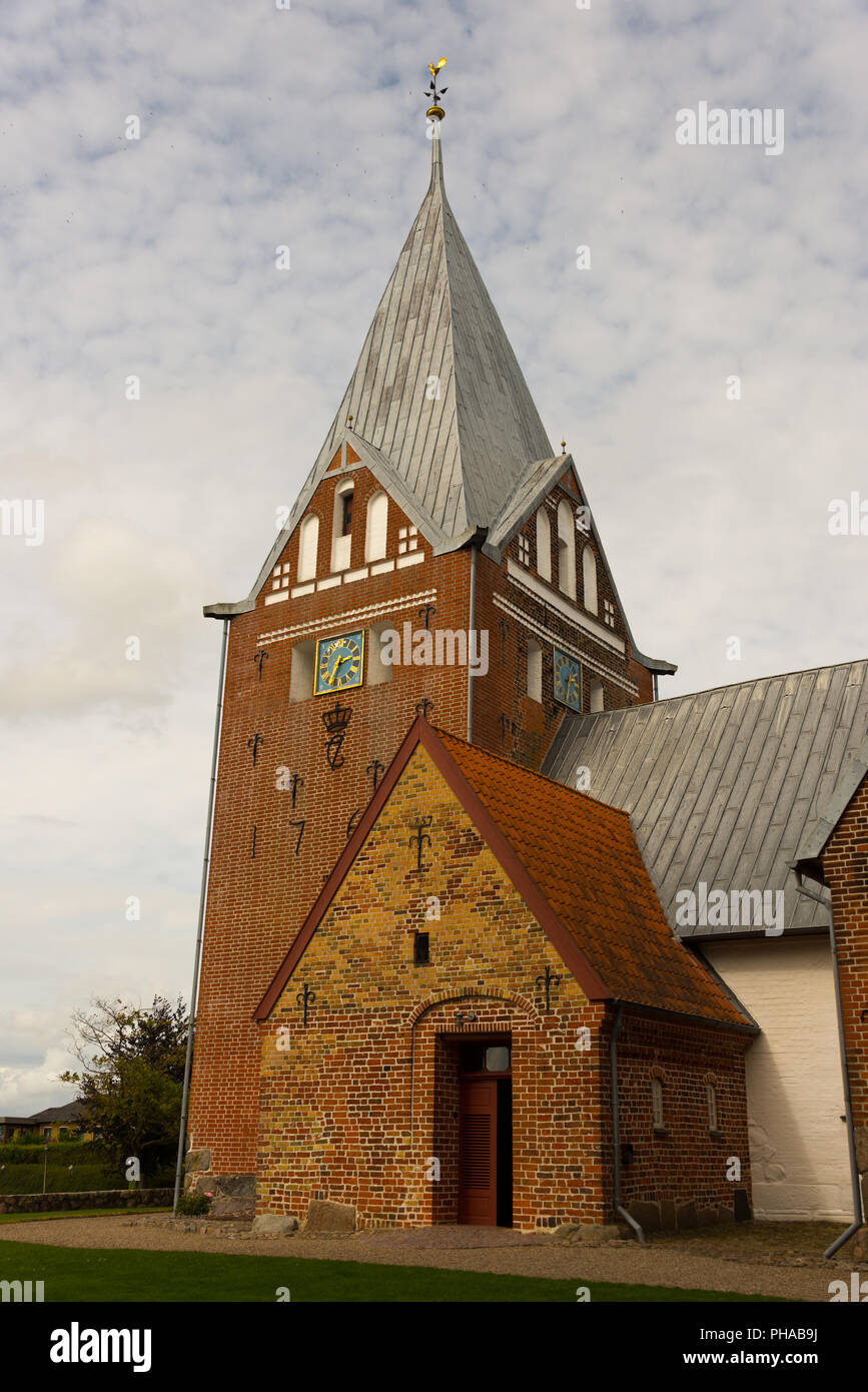 medieval brick church in rural denmark Stock Photo - Alamy