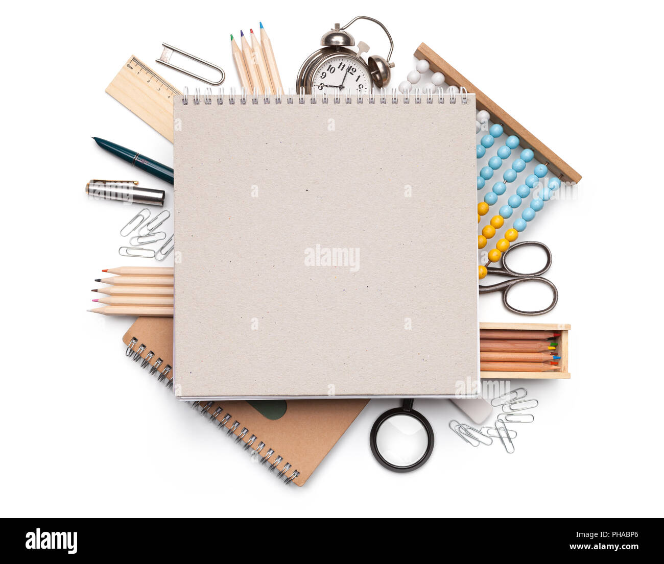 School supplies concept Cut Out Stock Images & Pictures - Alamy