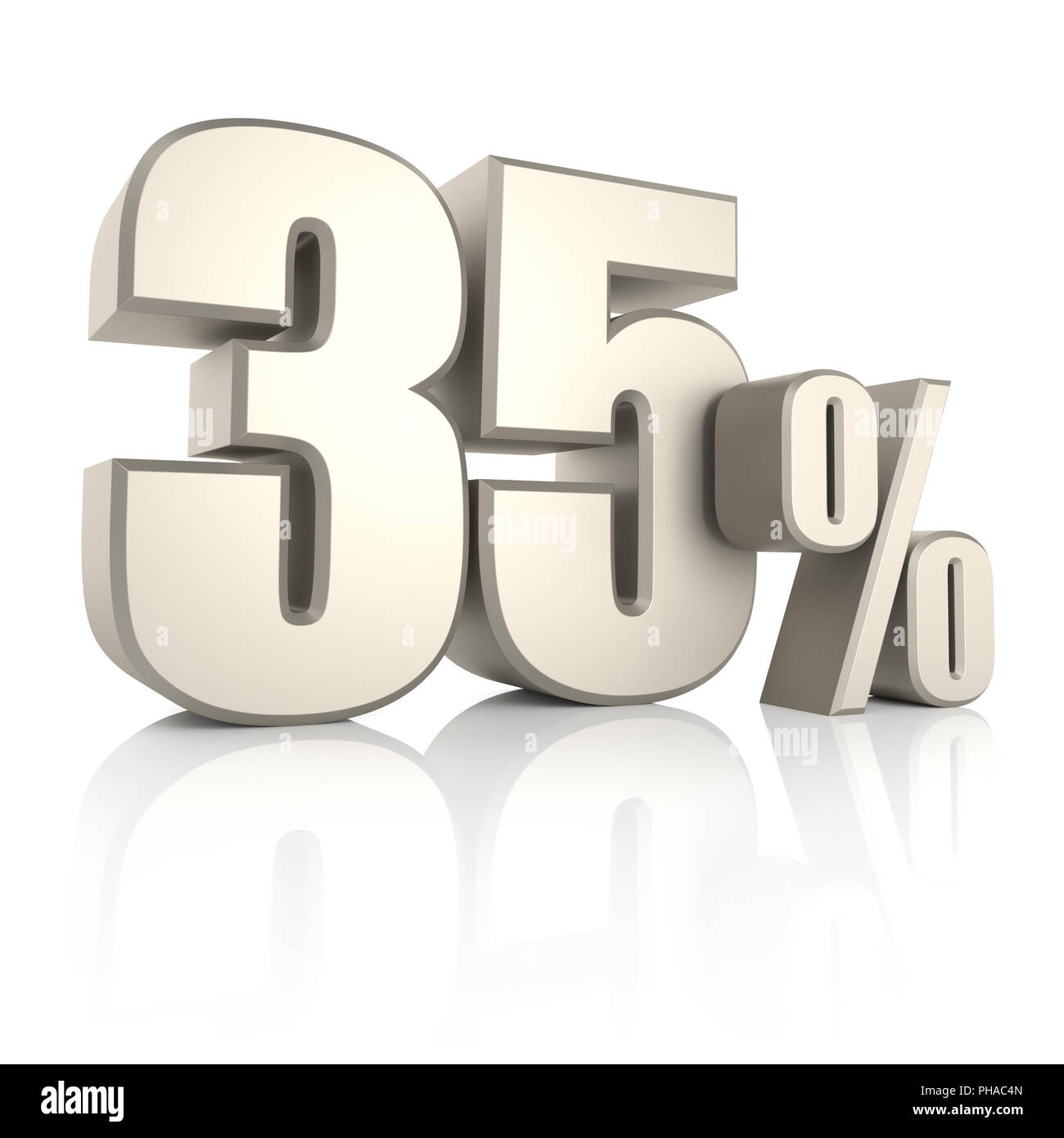 35 Percent isolated on White Background. 3d Render Stock Photo - Alamy