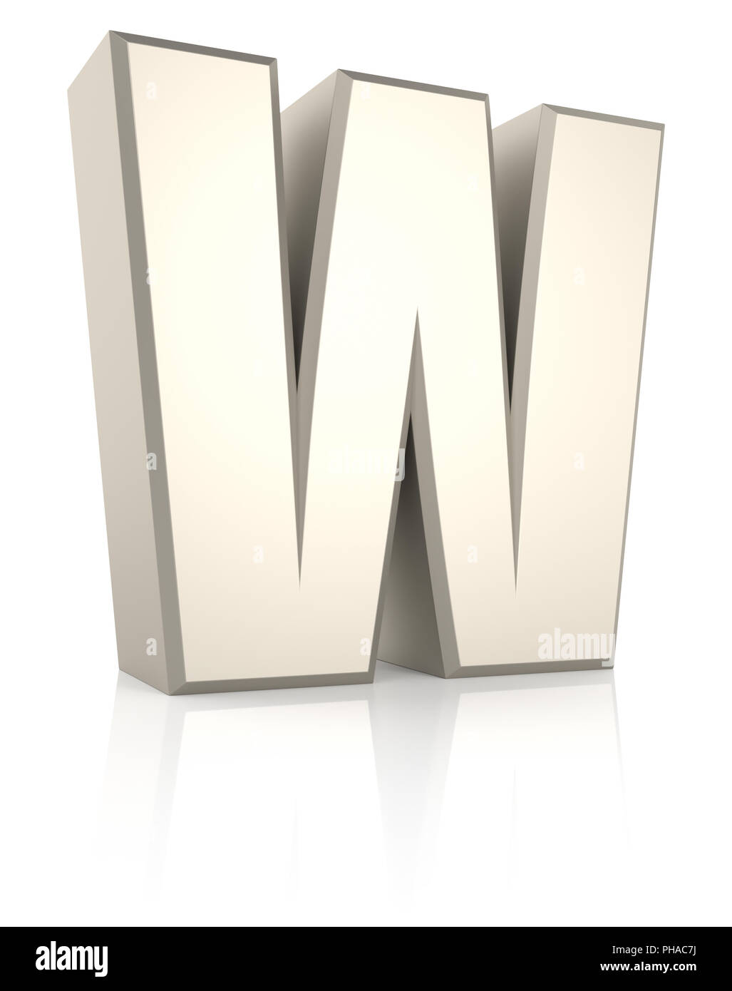 Letter W Isolated on White Background Stock Photo - Alamy