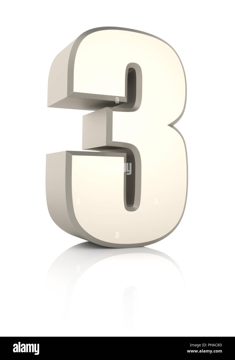 Number 3 Isolated on White Background Stock Photo - Alamy