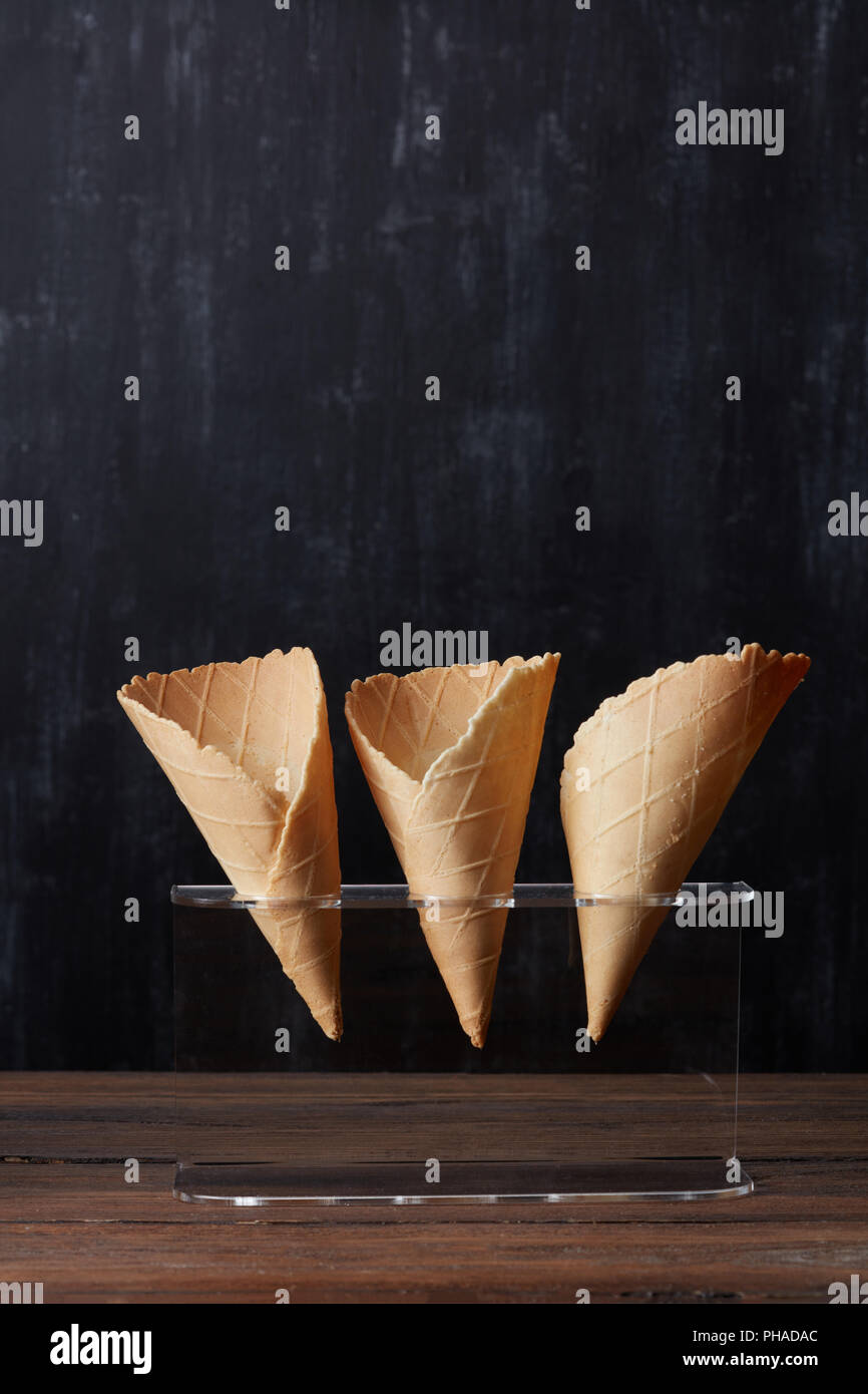 Empty waffle cone hi-res stock photography and images - Alamy