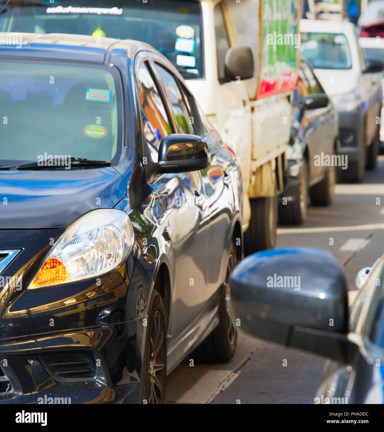 Heavy traffic block, Thailand Stock Photo - Alamy