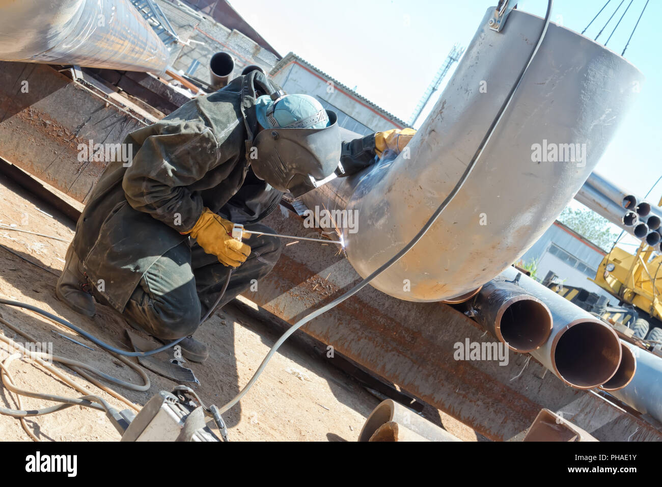 Repair of parts of the apparatus for manual arc welding Stock Photo - Alamy