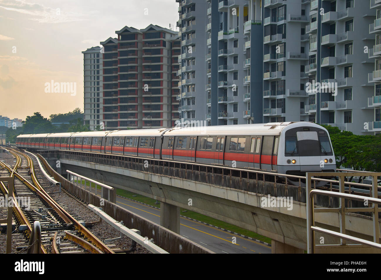 Singapore metro train outdoor Stock Photo - Alamy