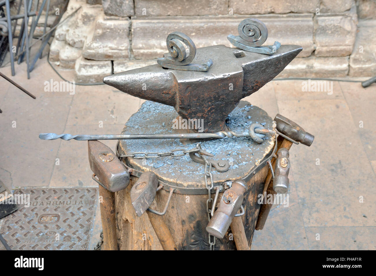 Vintage Metal Smith Tools Stock Photo - Alamy