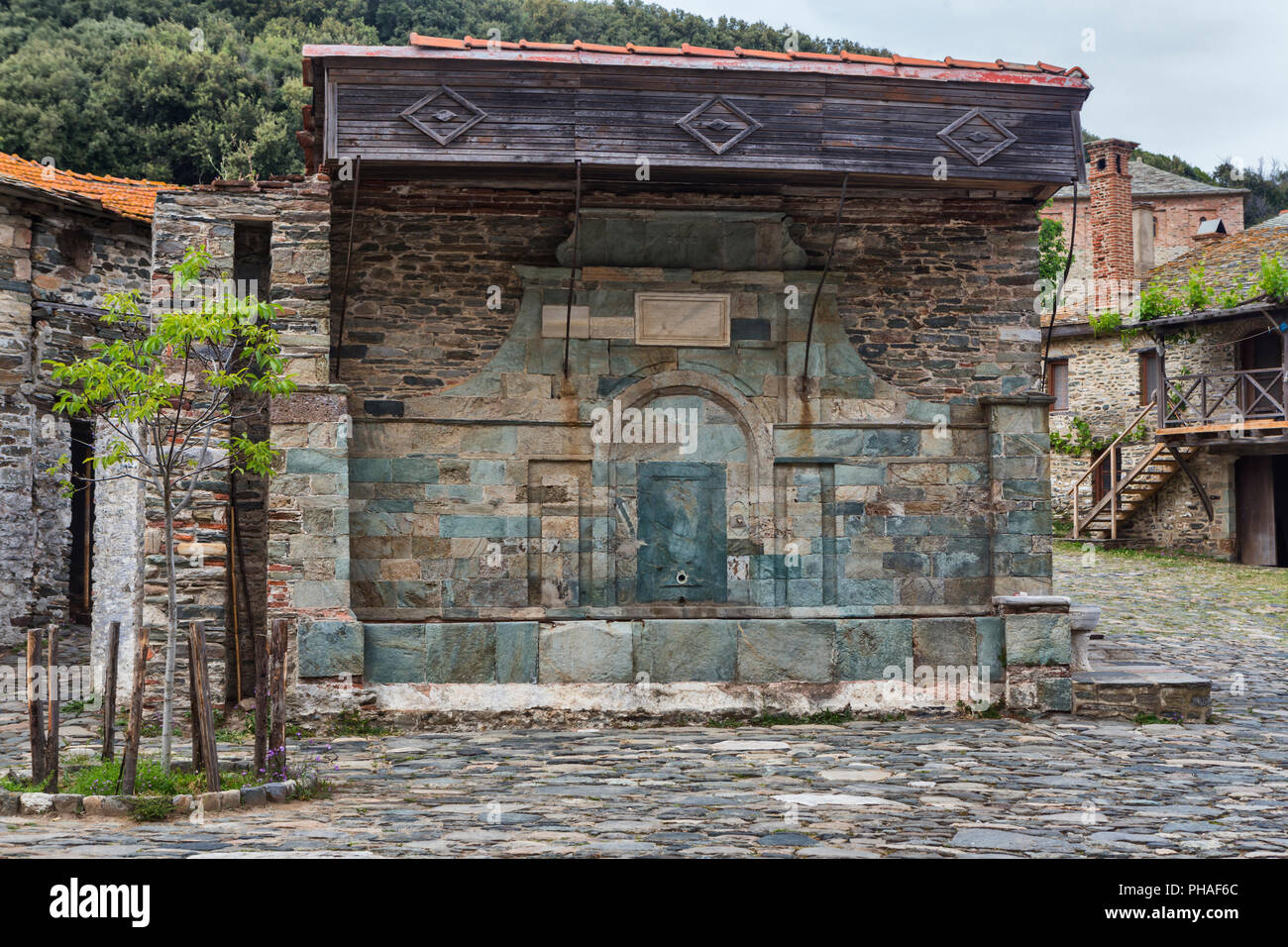 Iviron monastery, Iveron, Mount Athos, Athos peninsula, Greece Stock ...