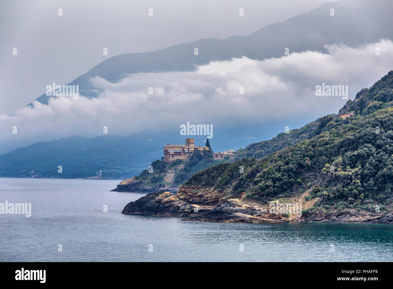 Stavronikita monastery, Mount Athos, Athos peninsula, Greece Stock ...