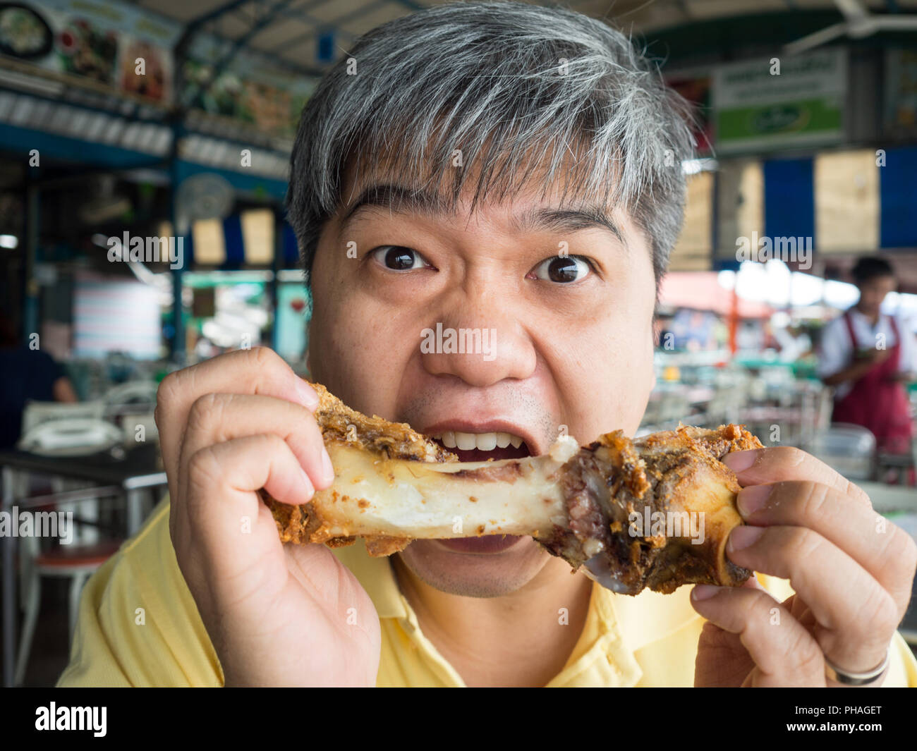 Fat Man Eating Restaurant Stock Photos & Fat Man Eating Restaurant ...