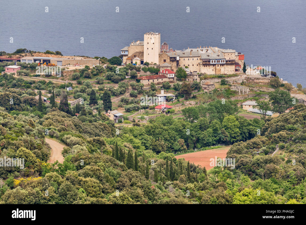 Pantokratoros monastery, Mount Athos, Athos peninsula, Greece Stock ...