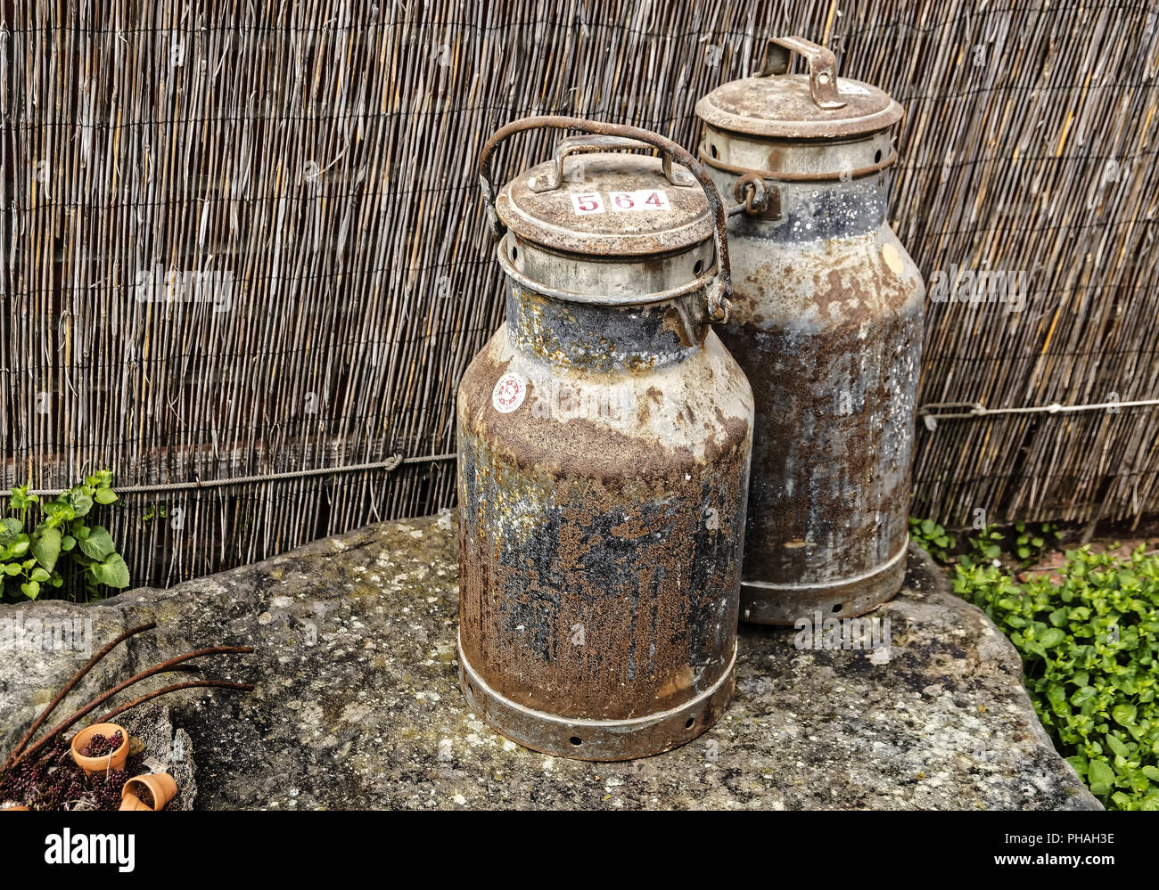 Old farm milk container hi-res stock photography and images - Alamy