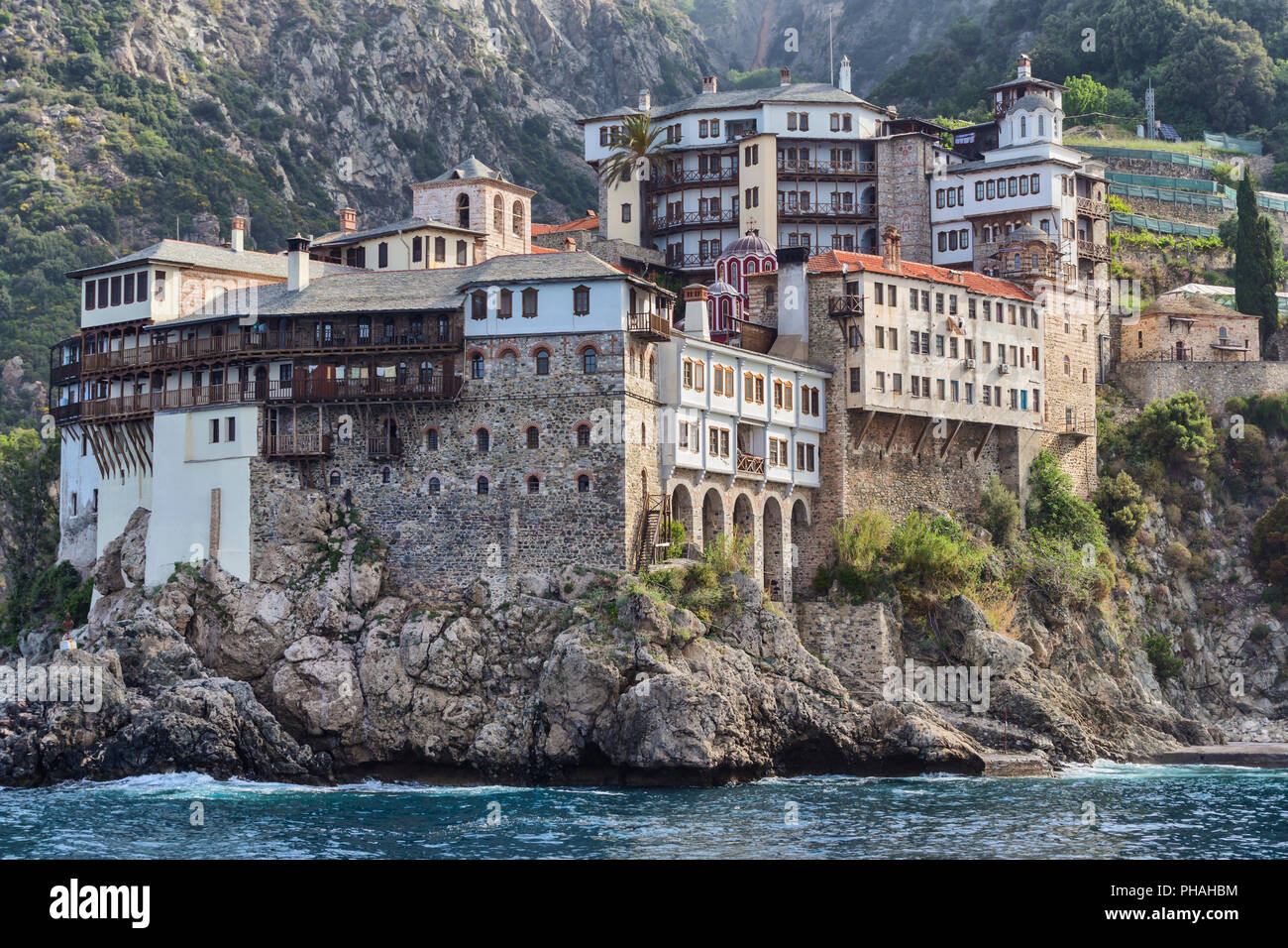 Osiou Gregoriou monastery, Mount Athos, Athos peninsula, Greece Stock ...