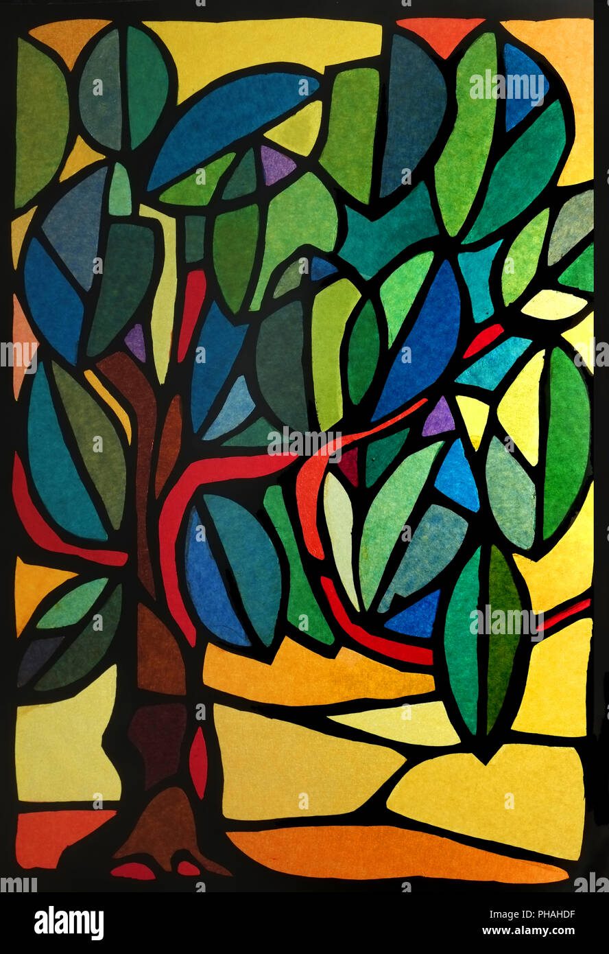 Glass window in various colors Stock Photo - Alamy