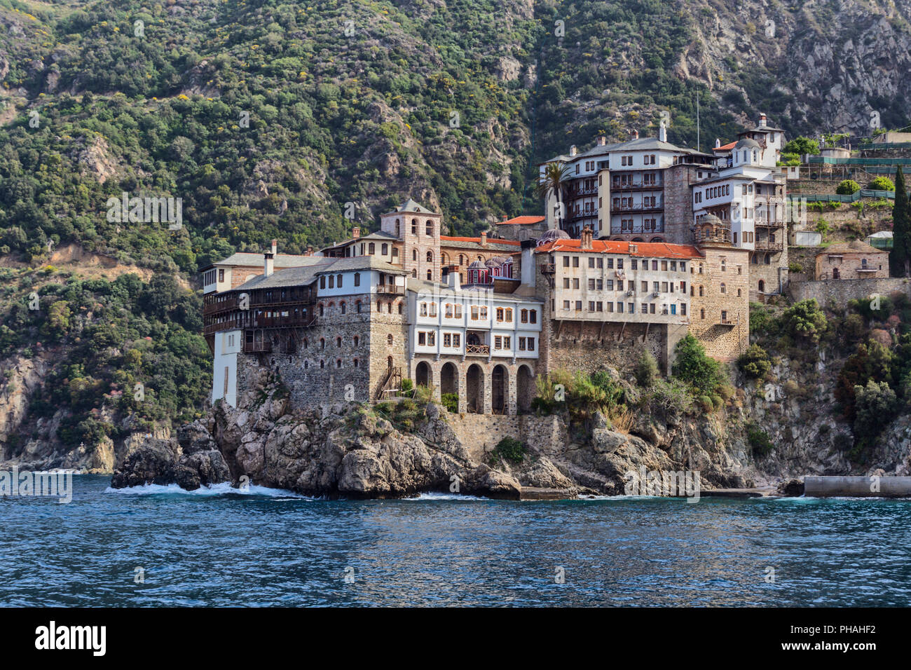 Osiou Gregoriou monastery, Mount Athos, Athos peninsula, Greece Stock ...