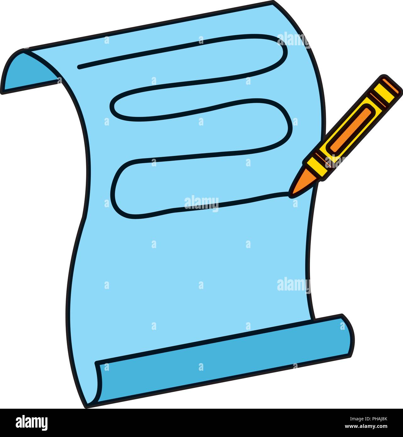 color crayon pencil writing in the sheet paper Stock Vector Image & Art ...