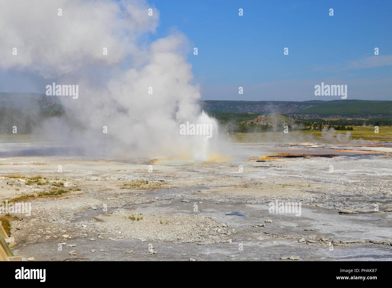 Clepsydra Geyser located in the Fountain Paint Pot area of Yellowstone ...