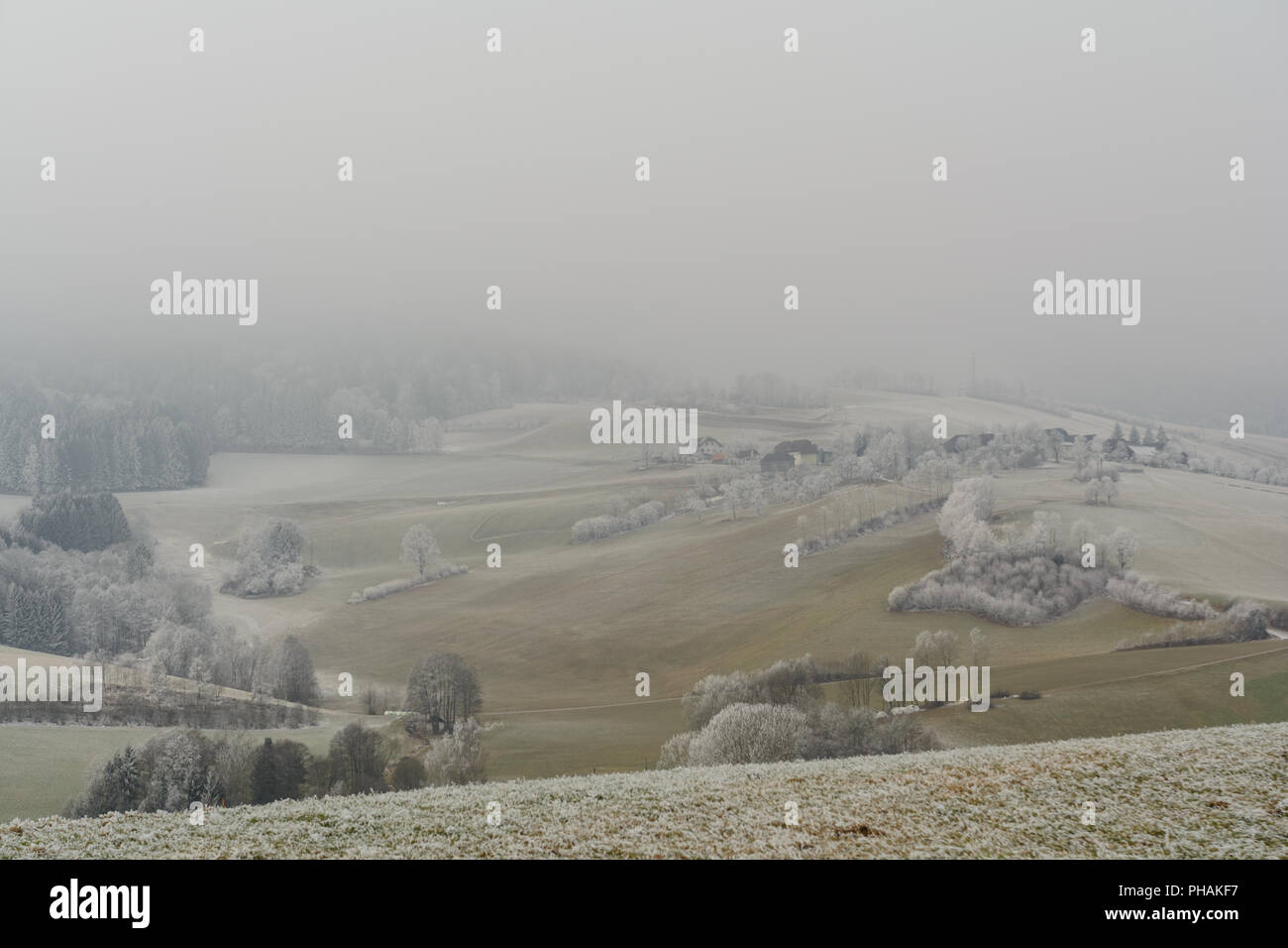 Winter landscape with hoarfrost hi-res stock photography and images - Alamy