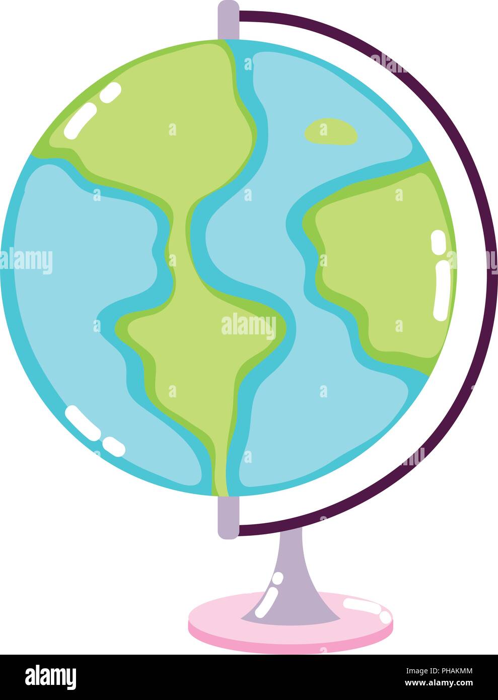 global earth planet map desk vector illustration Stock Vector Image ...