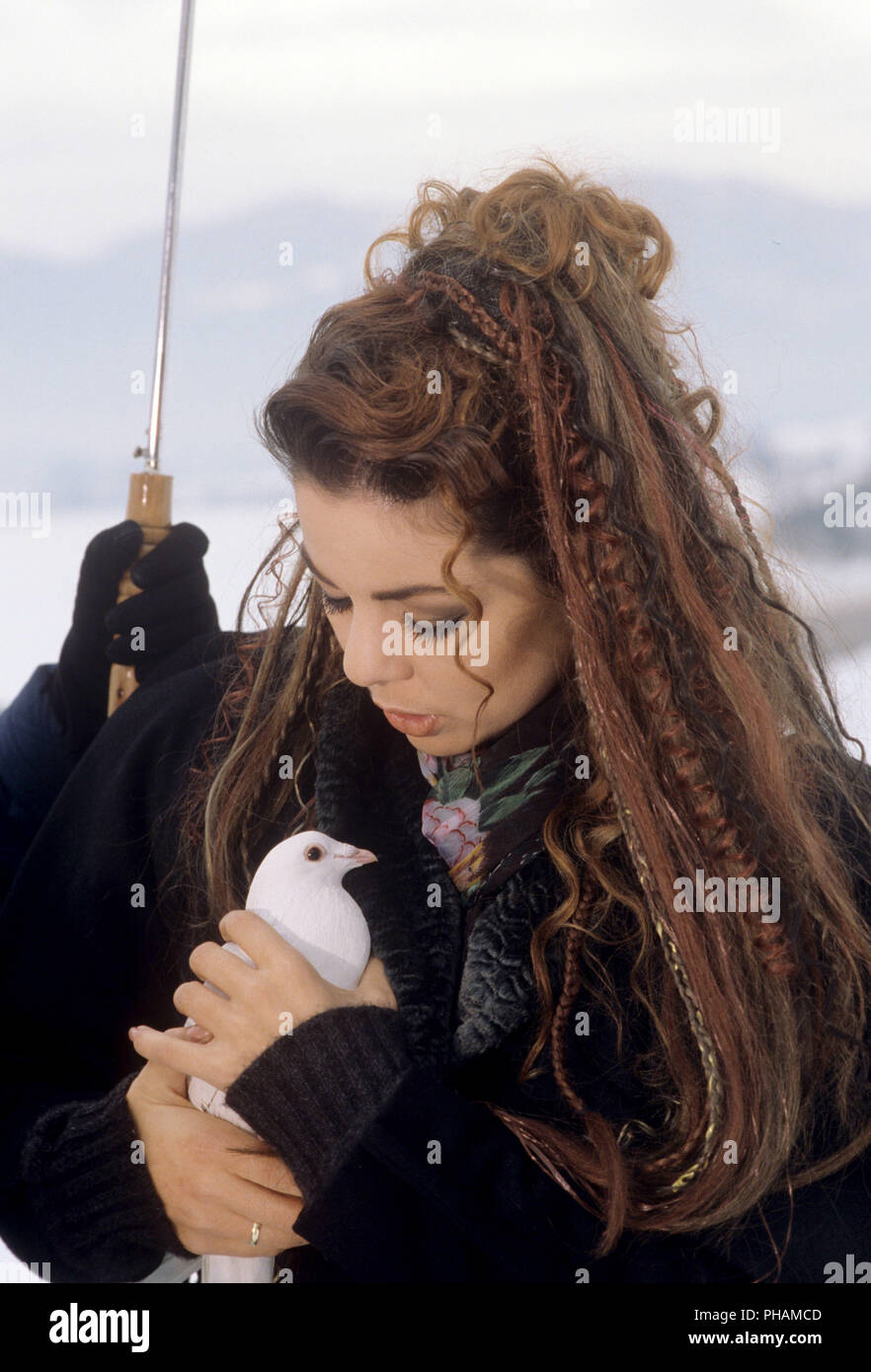 Sandra Lauer on 15.01.1990 | usage worldwide Stock Photo - Alamy