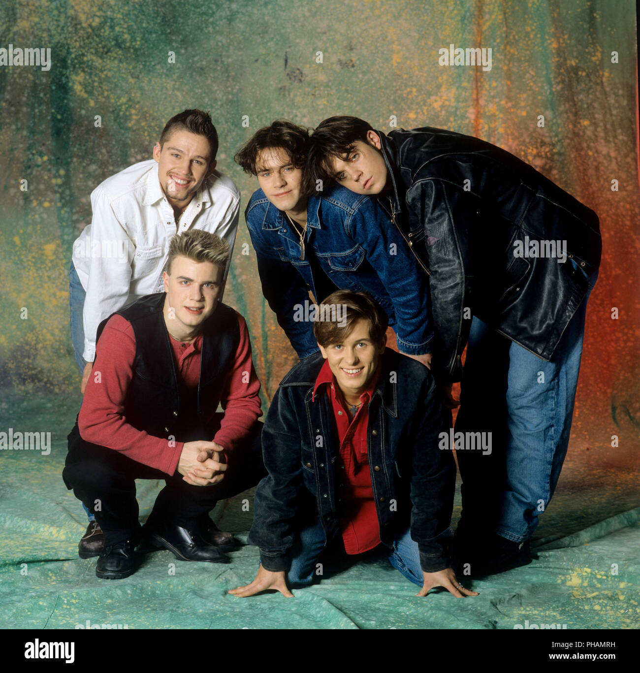 Take That (with Robbie Williams, r) on 15.01.1993 in München / Munich ...