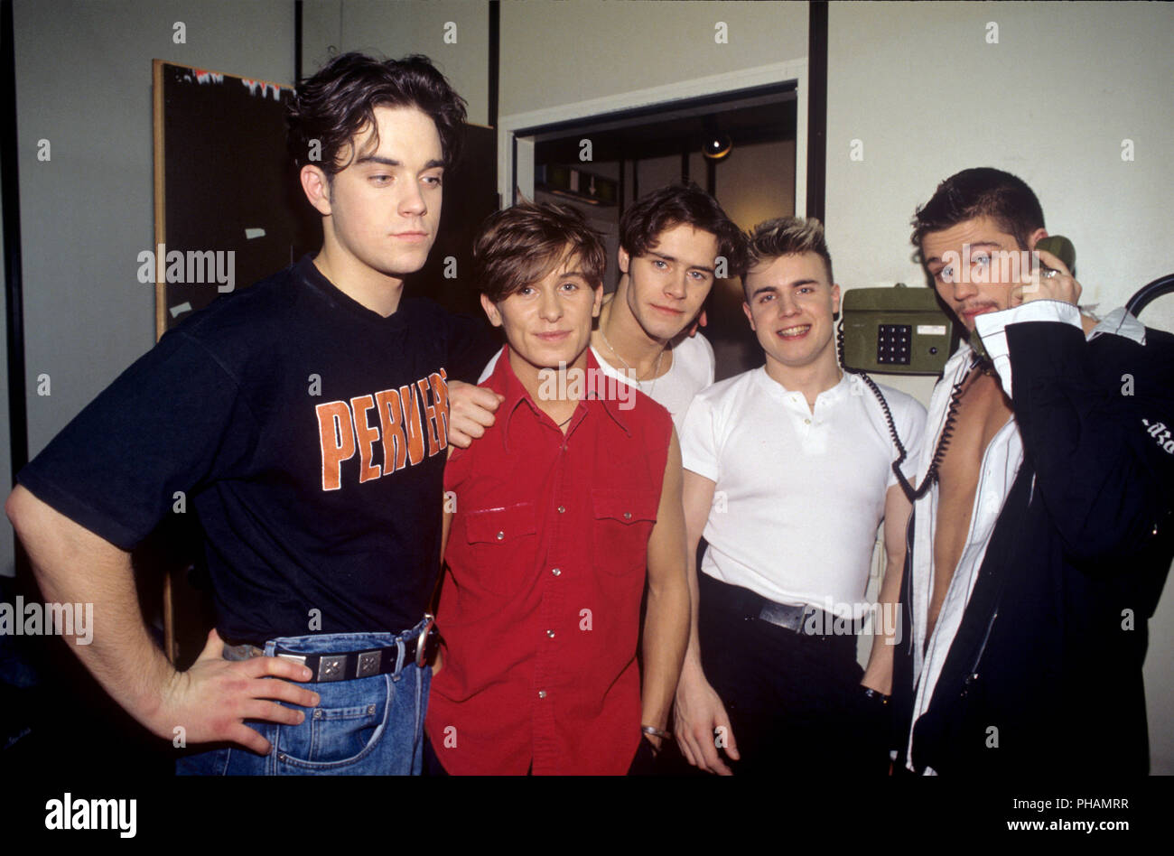 Take That (with Robbie Williams, l) on 15.01.1993 in München / Munich ...