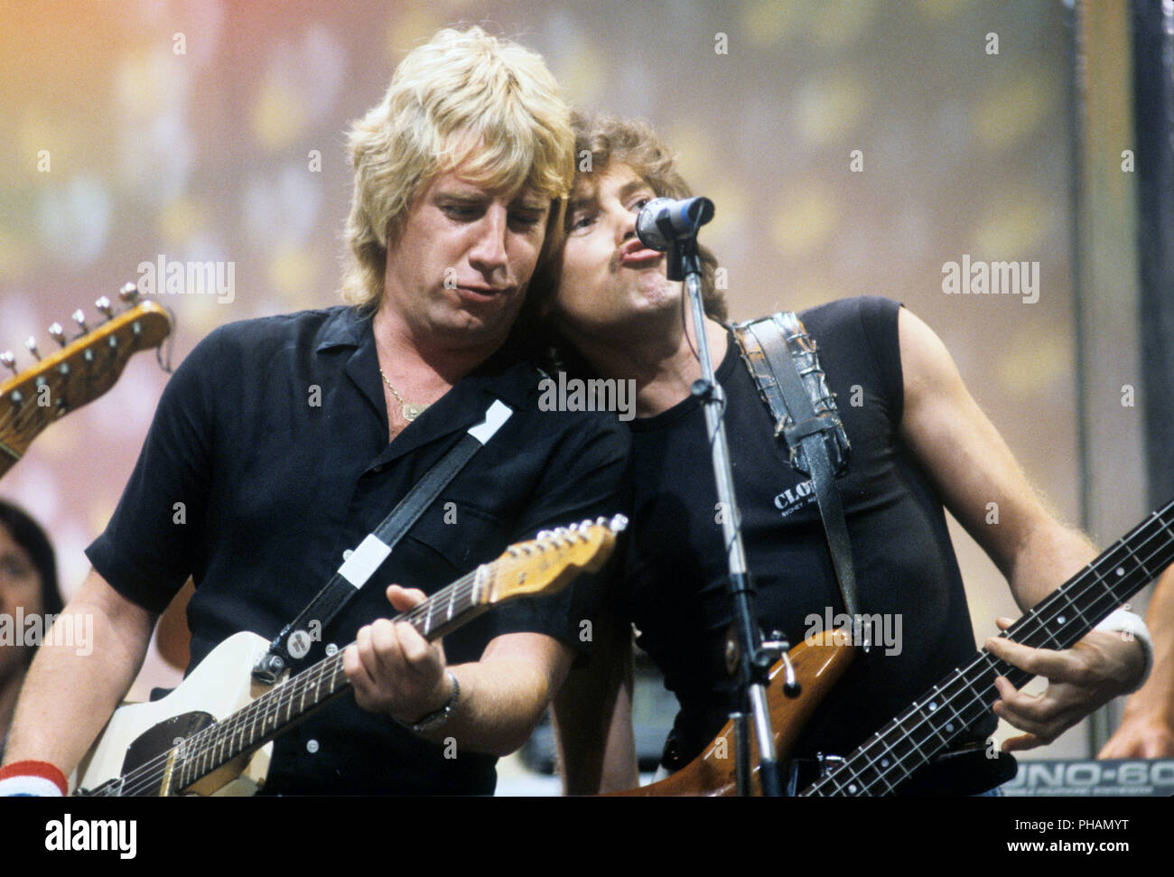Status Quo (singer Rick Parfitt) in September 1983 in Berlin. | usage ...