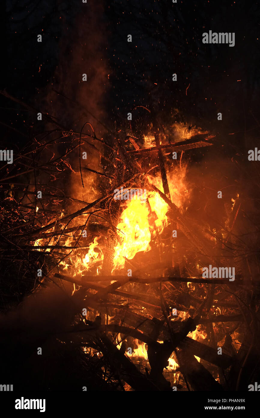 Outdoor fireplace, Walpurgis Night, Easter fire Stock Photo - Alamy