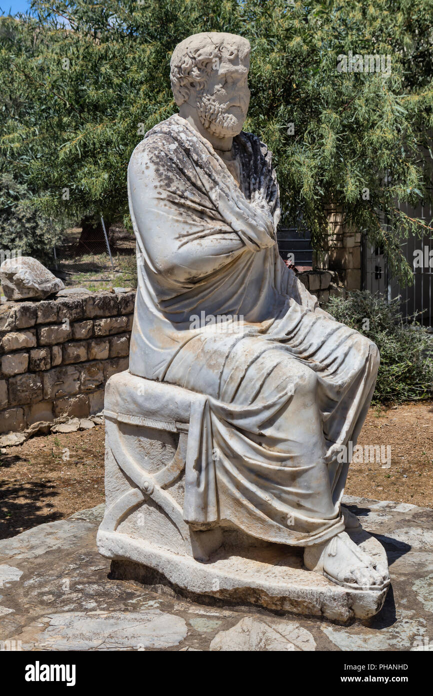 Antique sculpture, Ancient Odeon, Gortyn, Crete, Greece Stock Photo - Alamy