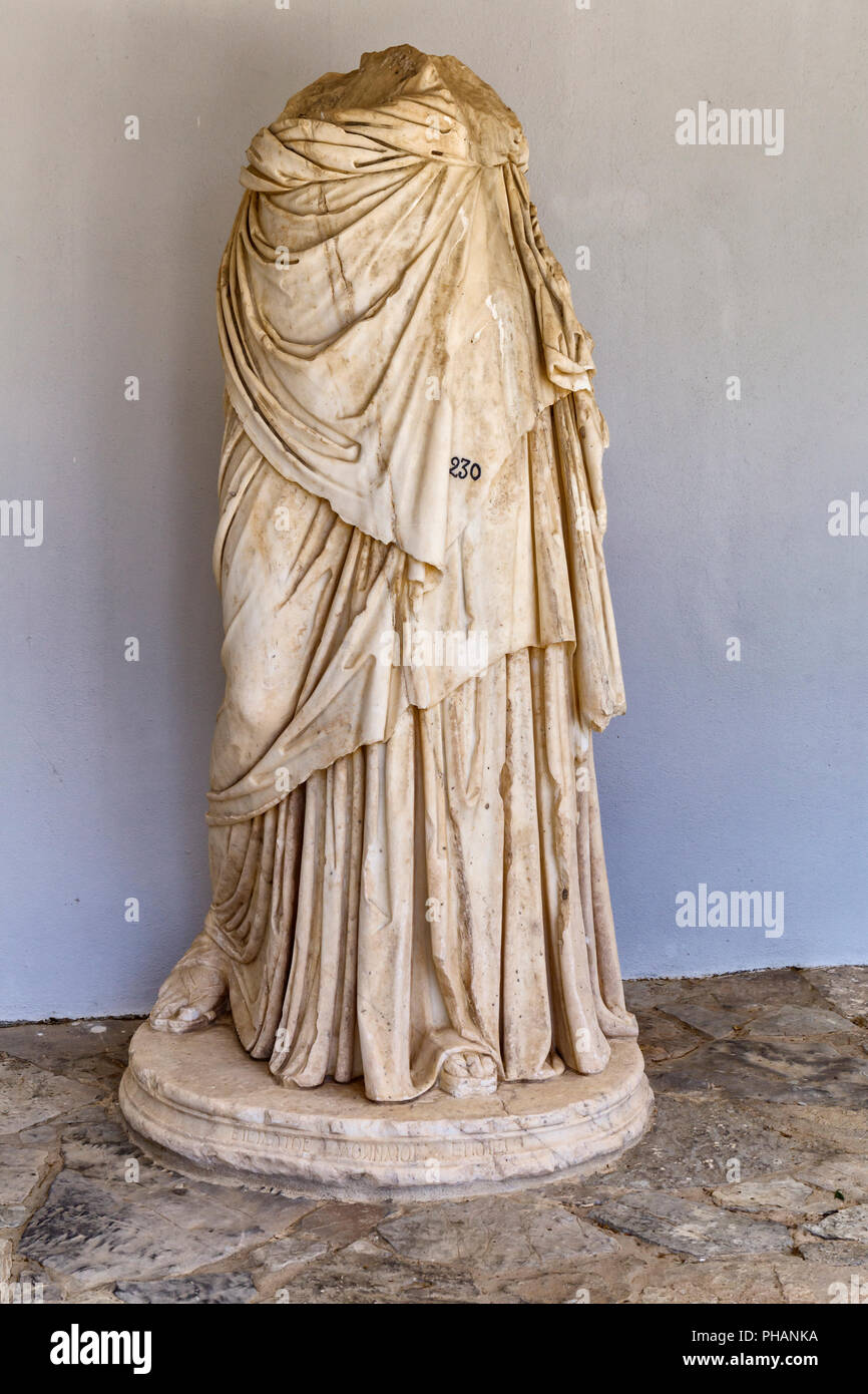 Antique sculpture, Ancient Odeon, Gortyn, Crete, Greece Stock Photo - Alamy